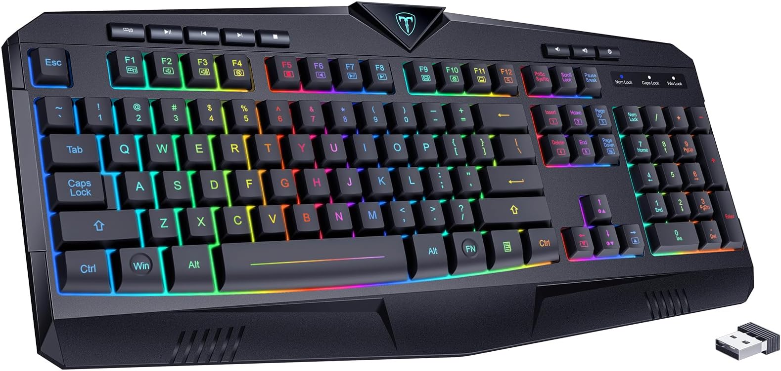 Amazon.com: Dacoity Teclado inalámbrico, teclado inalámbrico recargable ...