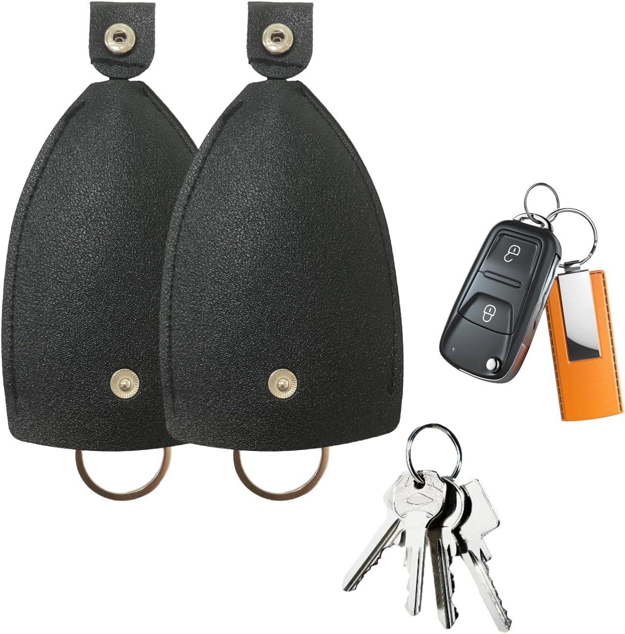 Amazon.com: Dickno 2 PCS Car Key Case, Creative PU Leather Pull-Out Key ...