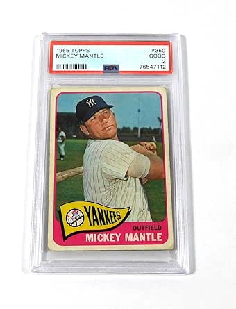 Amazon.com: 1965 Topps Mickey Mantle #350 Yankees PSA 2 Baseball Graded ...