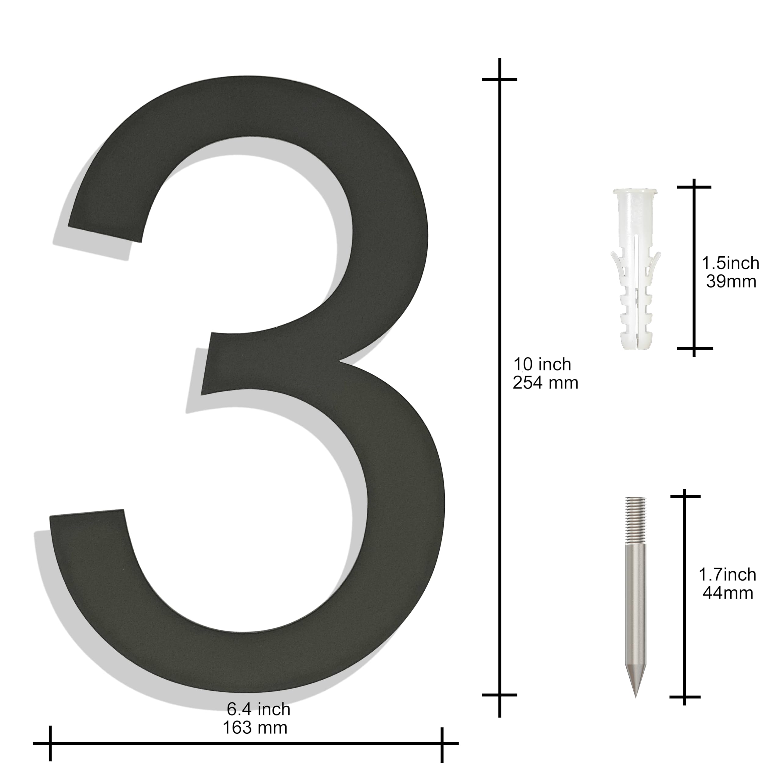 Ywonoby House Numbers – Large Brushed Stainless Steel House Numbers ...