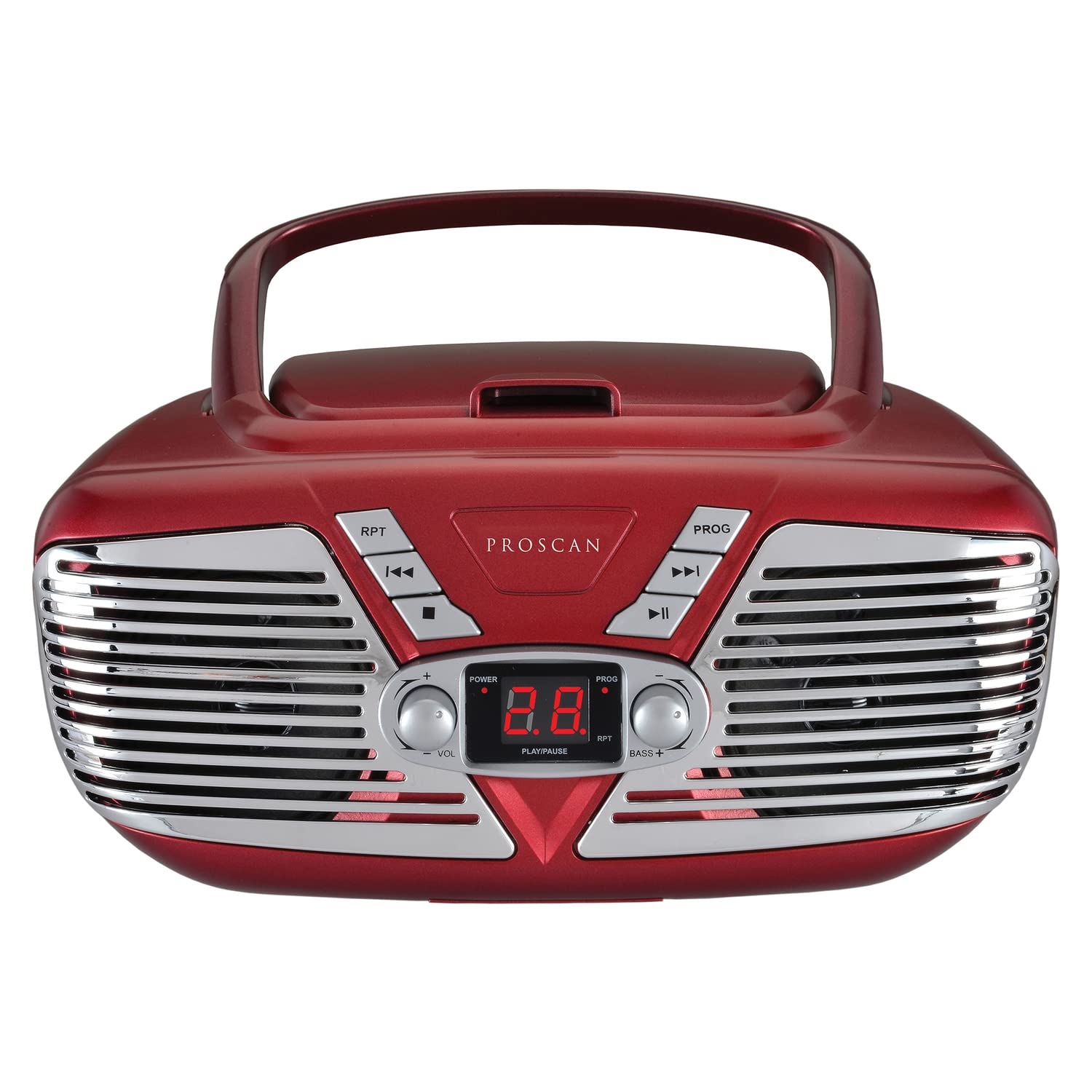 Amazon.com: Proscan PRCD211-RED Retro-Style Portable CD Boom Box with ...