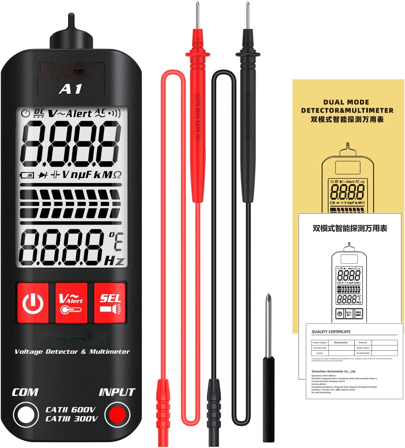 A1 Fully Automatic Anti-Burn Intelligent Digital Multimeter,Auto Senses ...