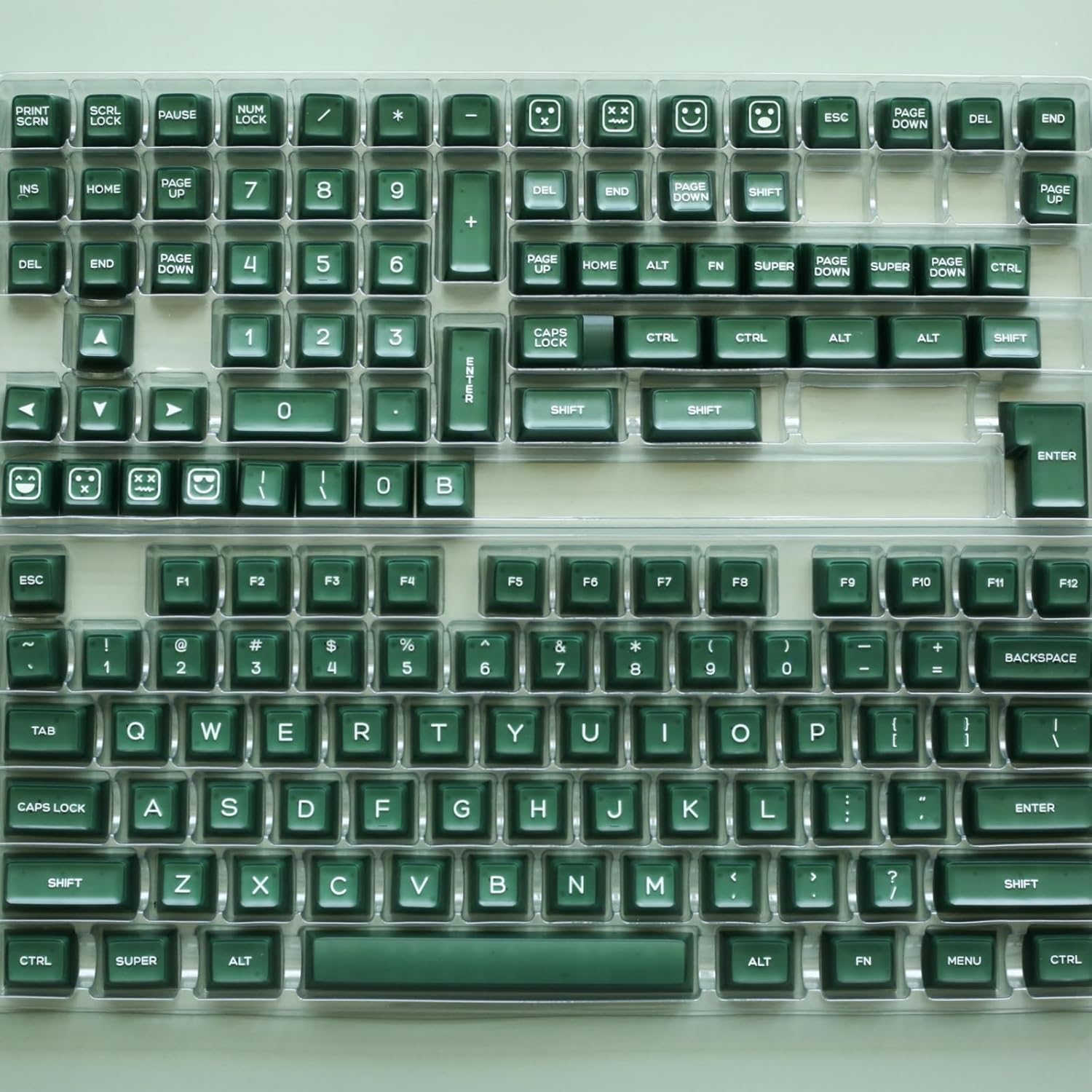 Keycaps - Emerald Jade Keycap Double Shot PBT Keycaps RSA Profile Shine ...