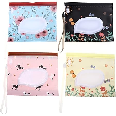 Amazon.com : 5 Pcs Wet Wipe Pouches Portable, Baby Wipes Dispenser Bags ...