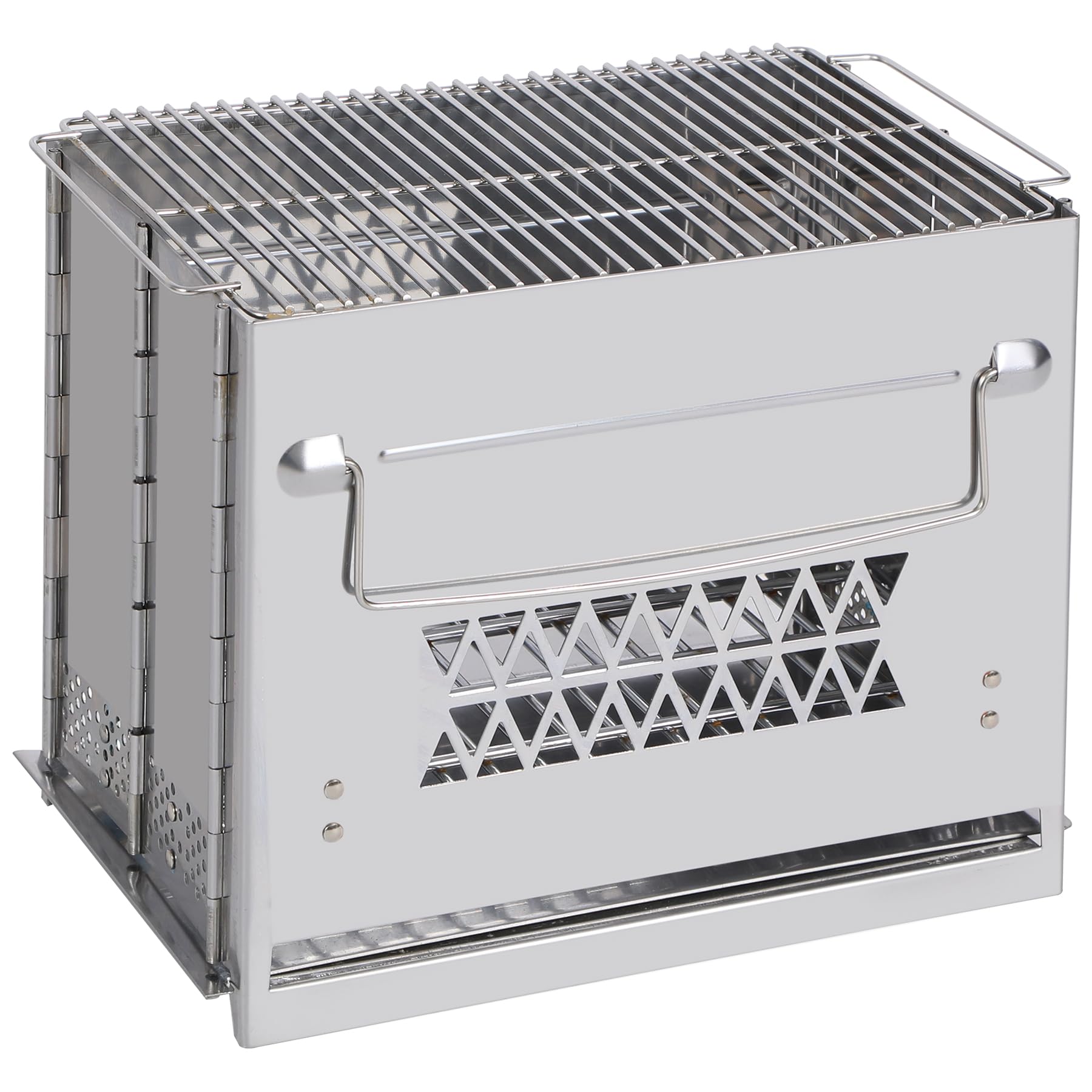 Snapklik.com : Wood Burning Folding Camp Stove Stainless Steel Grill ...