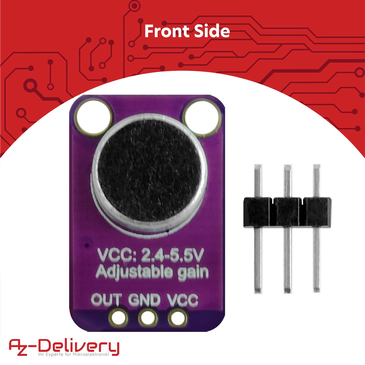 AZDelivery Max4466 GY-MAX4466 Electric Microphone Amplifier Preamp ...