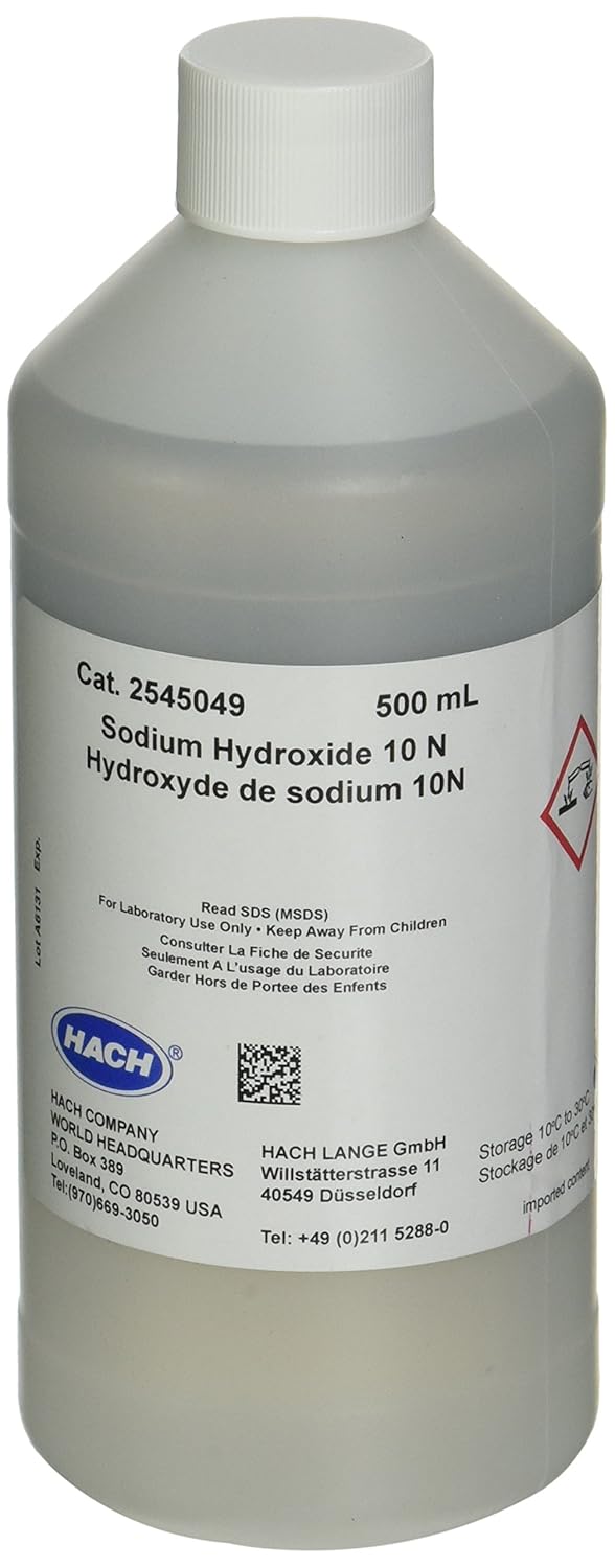 Amazon.com: Hach 2545049 Sodium Hydroxide Standard Solution, 10 N, 500 ...