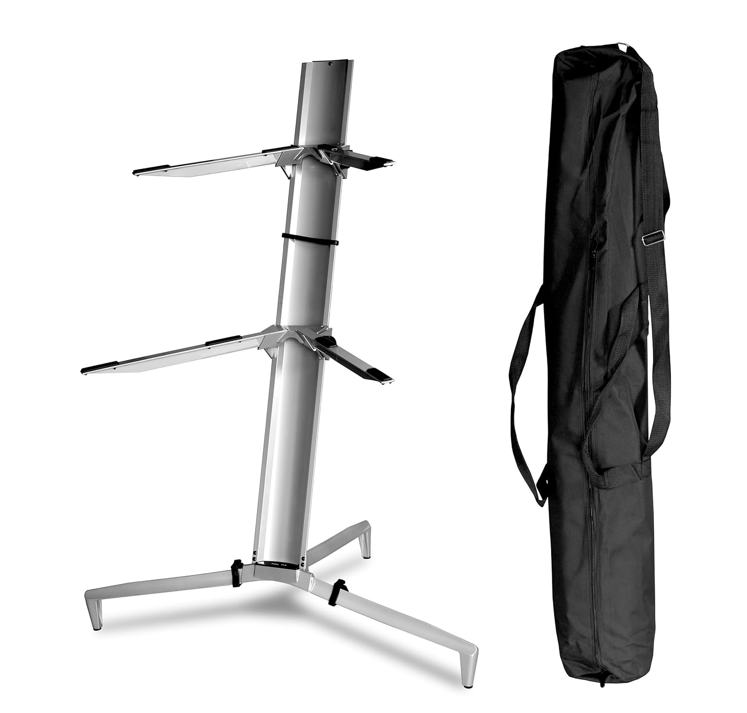 Softline Pro Double Piano Keyboard Stand with Microphone Stand and ...