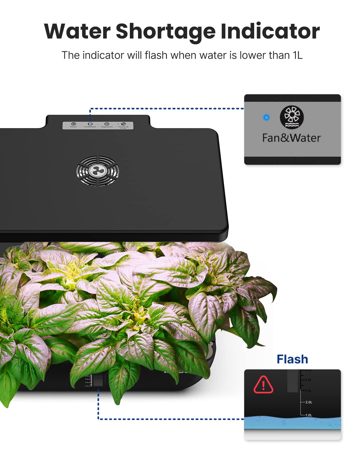 iDOO 12 Pods Hydroponics Growing System with 6.5L Water Tank, Hydro ...