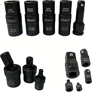 ATE Pro. USA - 13pc Impact Socket Set, Impact U-Joint Sockets, 1/2 ...