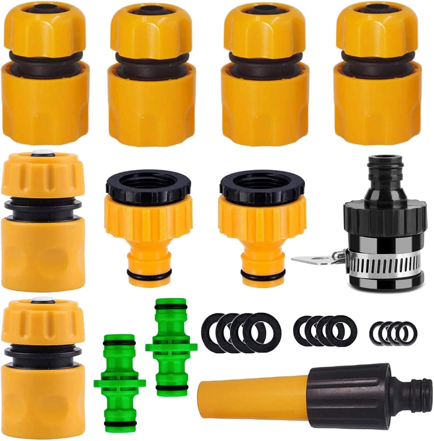 12 Pack Hose Connector Garden Hose Fitting Set. 4 Hose End Quick ...