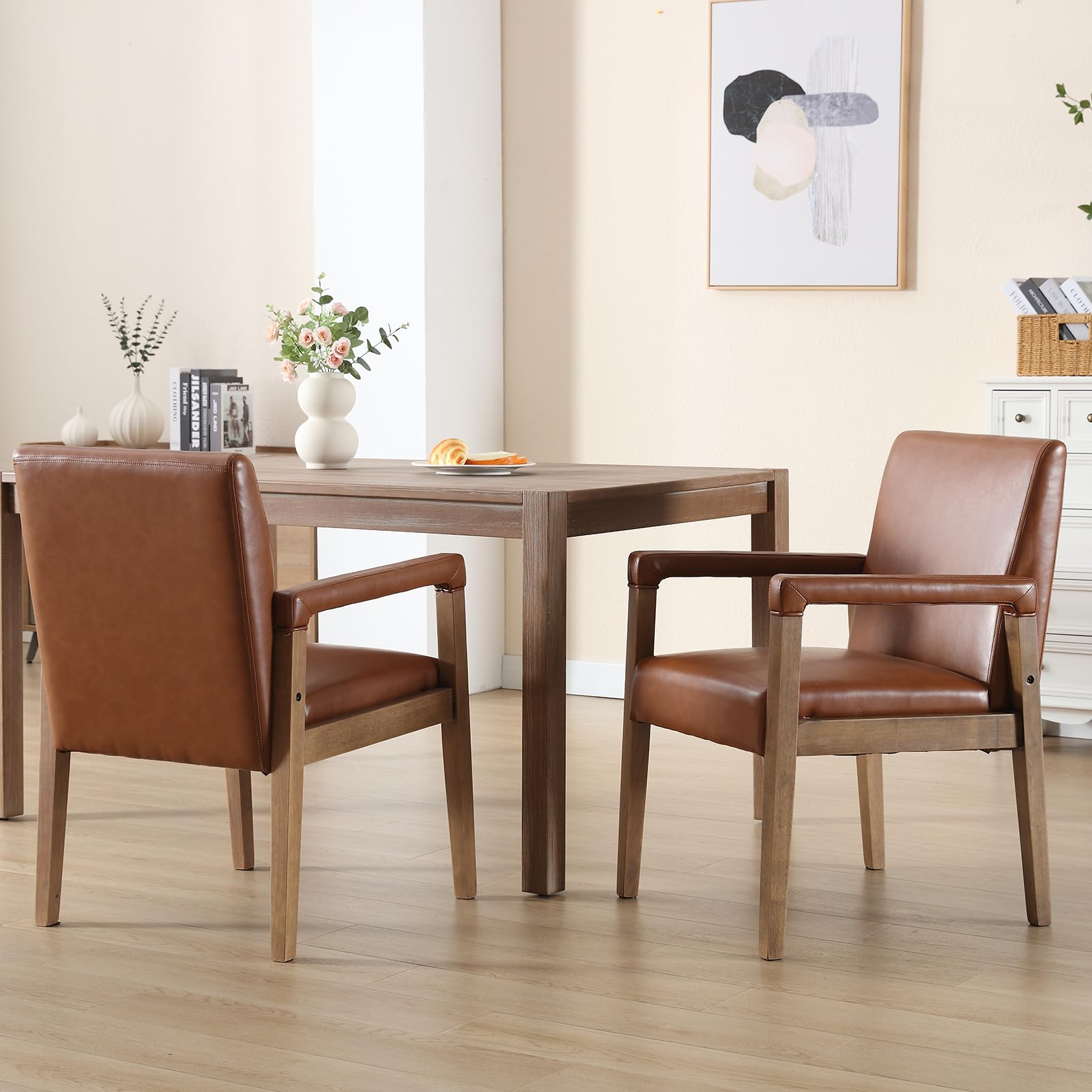 Amazon.com - Kmax Modern Dining Chairs Set of 2 Faux Leather Kitchen ...