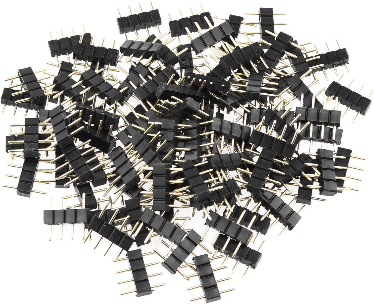 AYLIFU 100pcs 4-pin Male Connector Dual 4-pin Male LED Connector ...