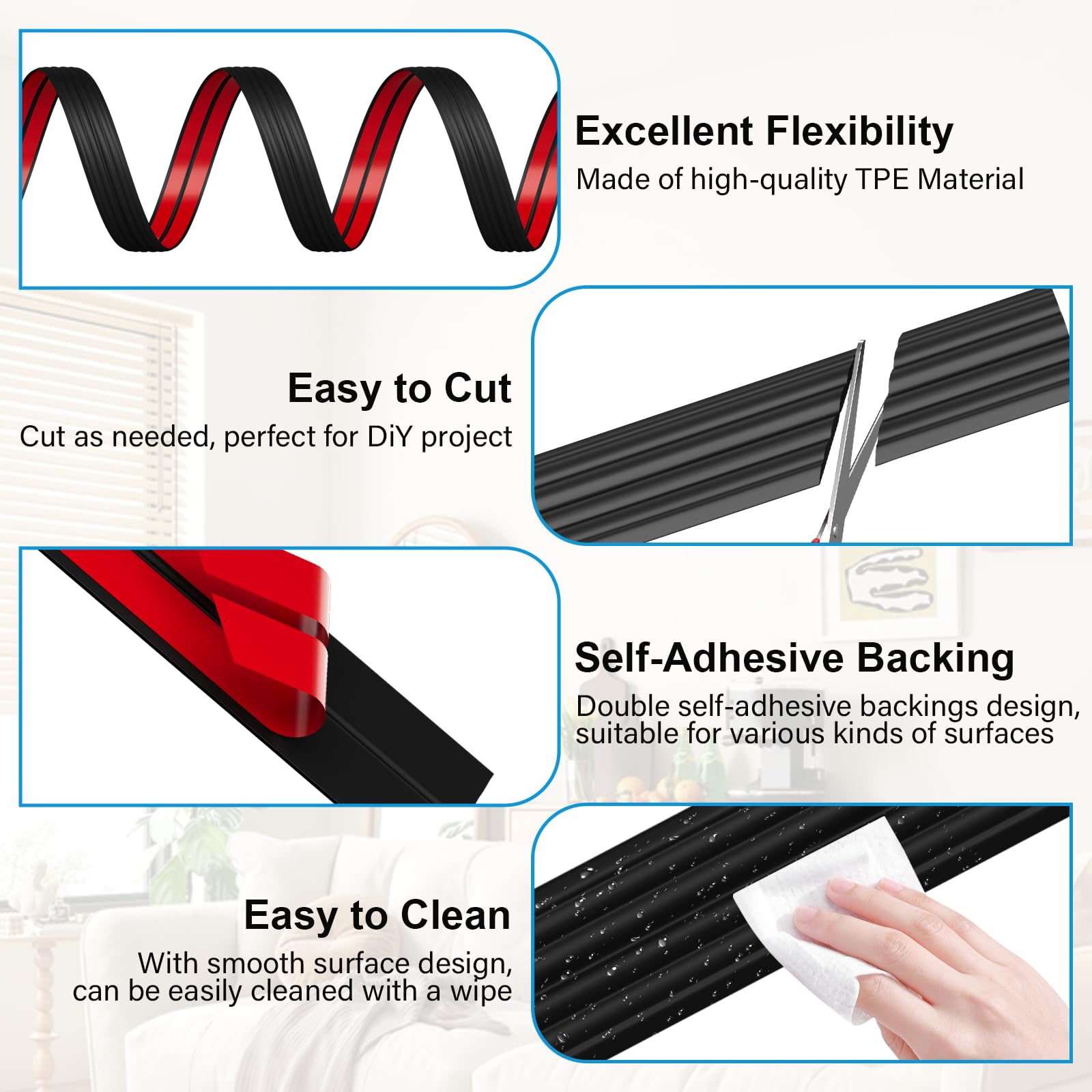 Snapklik.com : 20FT Flexible Wall Corner Protector Moulding Trim, Peel ...