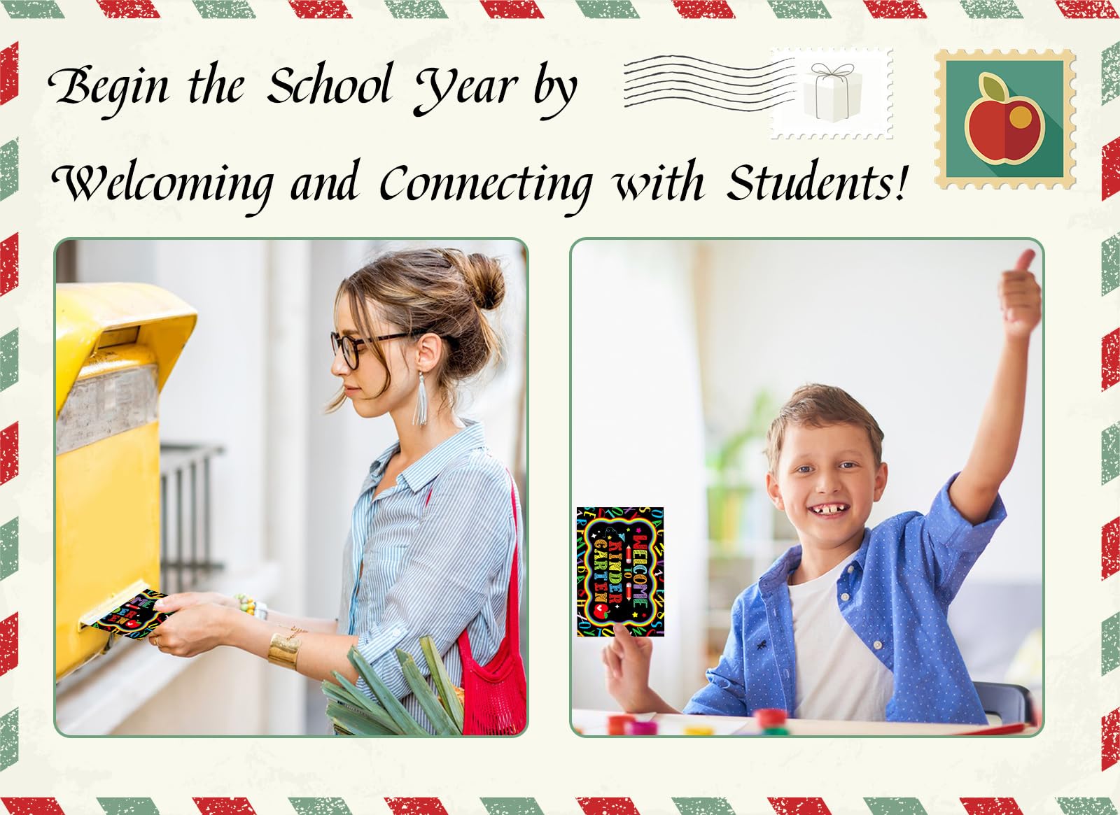 Snapklik.com : Welcome To Kindergarten Postcards - Teacher Postcards ...