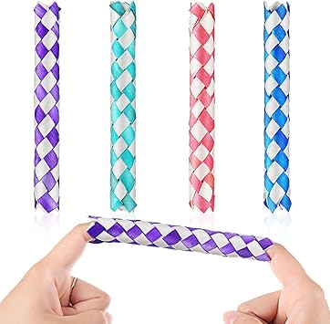 Skylety 4 Pieces Chinese Wooden Finger Traps Assorted Colors Classic ...