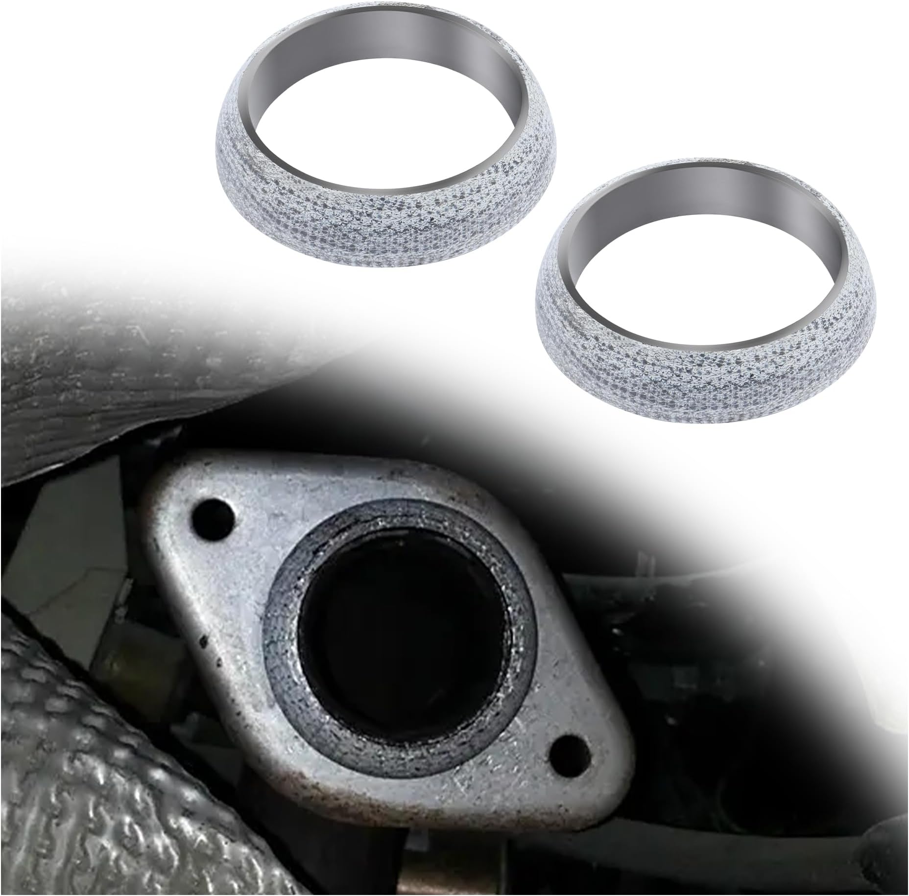 2PCS Exhaust Gasket Seal Silencing Ring,Stainless Steel Exhaust ...