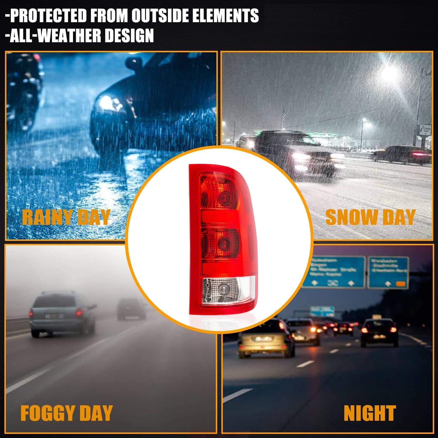 RANSOTO Right Passenger Side Tail Light Assembly Compatible with 2007 ...