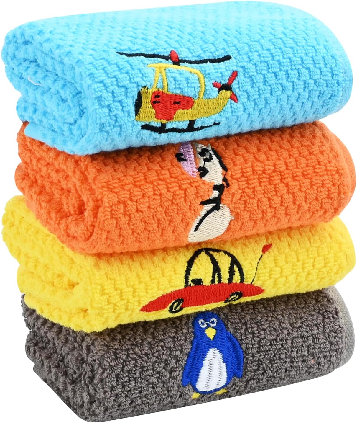 Kids Face Cloth, 4 Pack Children's Facial Towel 100% Cotton Kids ...