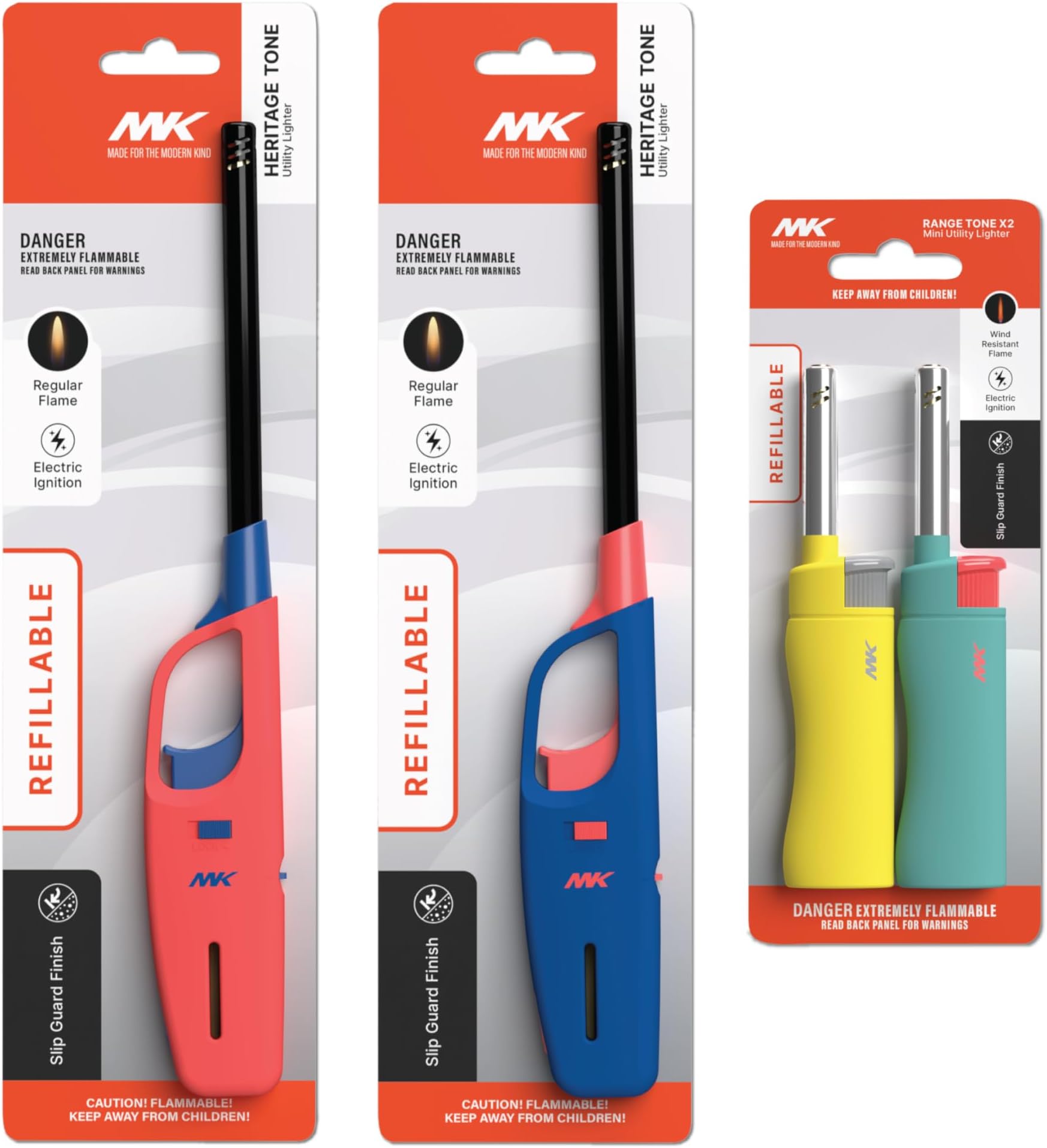 Amazon.com: 6 Pack BBQ Grill Lighter Refillable Butane Gas Candle ...