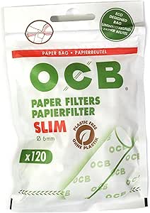 OCB Plastic free Paper Filter tips x 120 pcs - 1 bag : Buy Online at ...