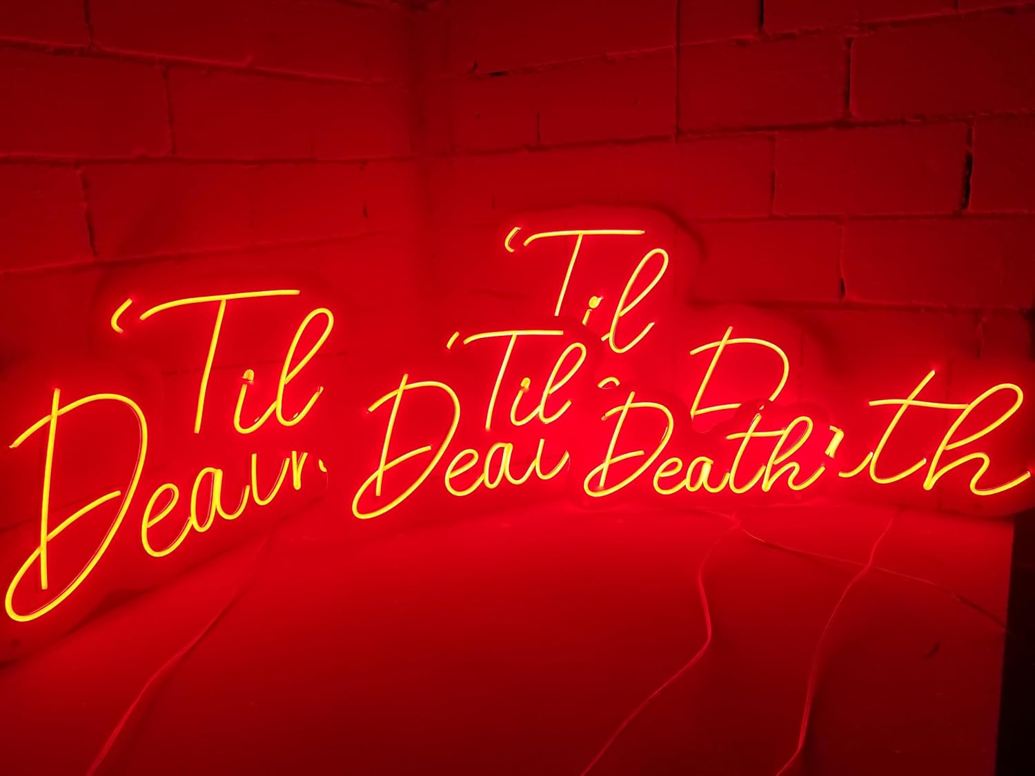 Til Death Neon Sign, Wedding Neon Sign, Custom Neon Sign, Neon Sign ...