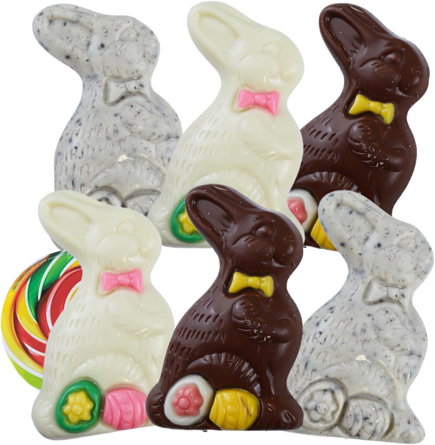 Amazon.com: Chocolate Flavored Easter Bunnies, Milk, White, Cookies N ...