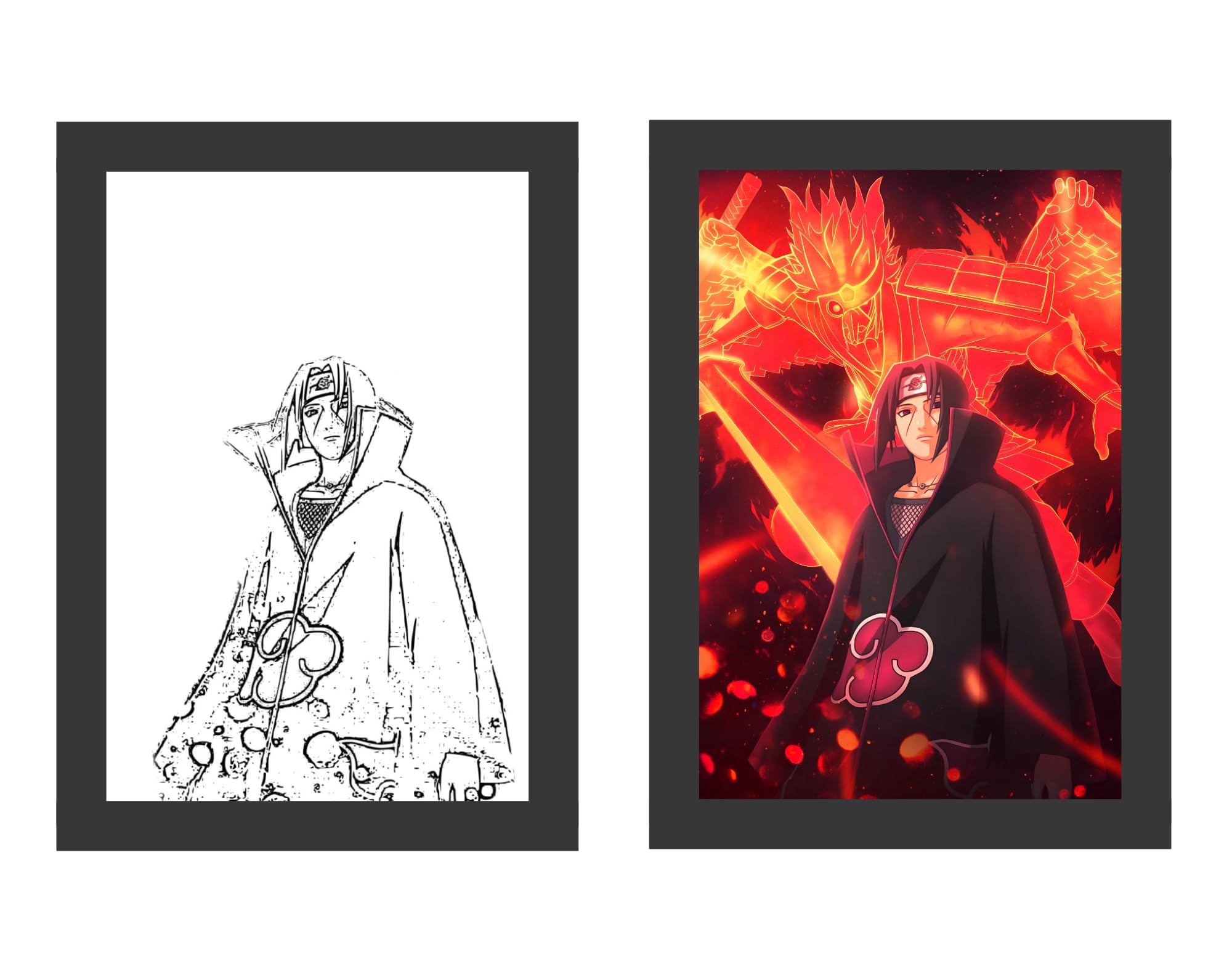 Nuvue Store Itachi Uchiha Light Painting Art Frame | USB | 5 x 7 inchs ...