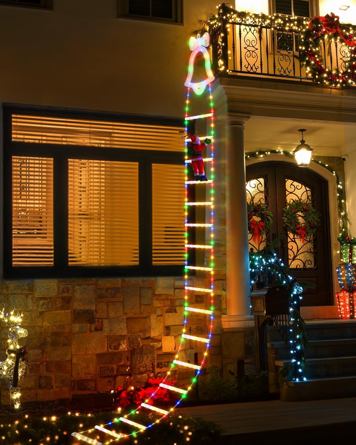 LED Christmas Lights - Locinoe 3M Christmas Decorative Ladder Lights ...