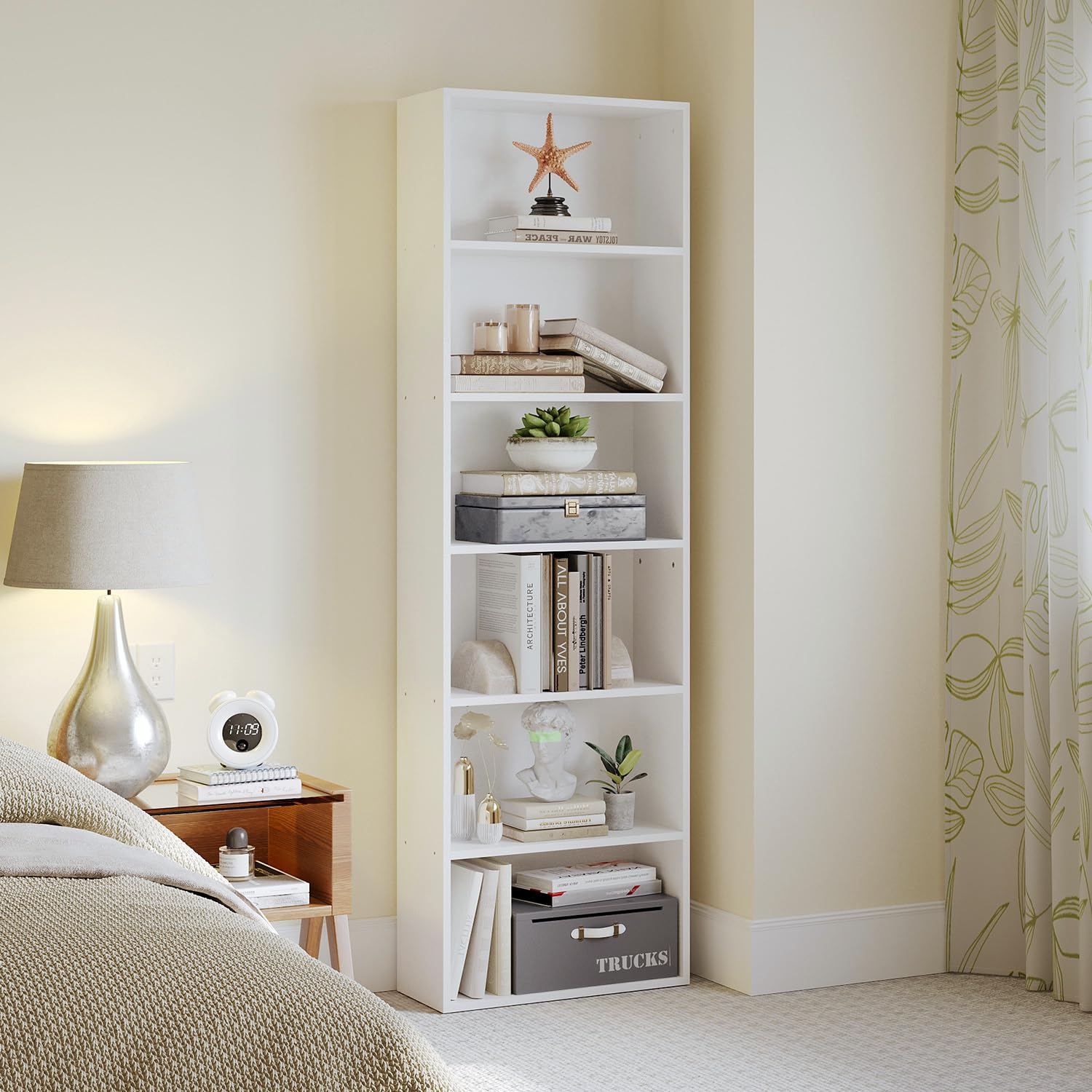 Amazon.com: MXV Bookshelf, 6-Tier Open Bookcase, Storage Shelves ...