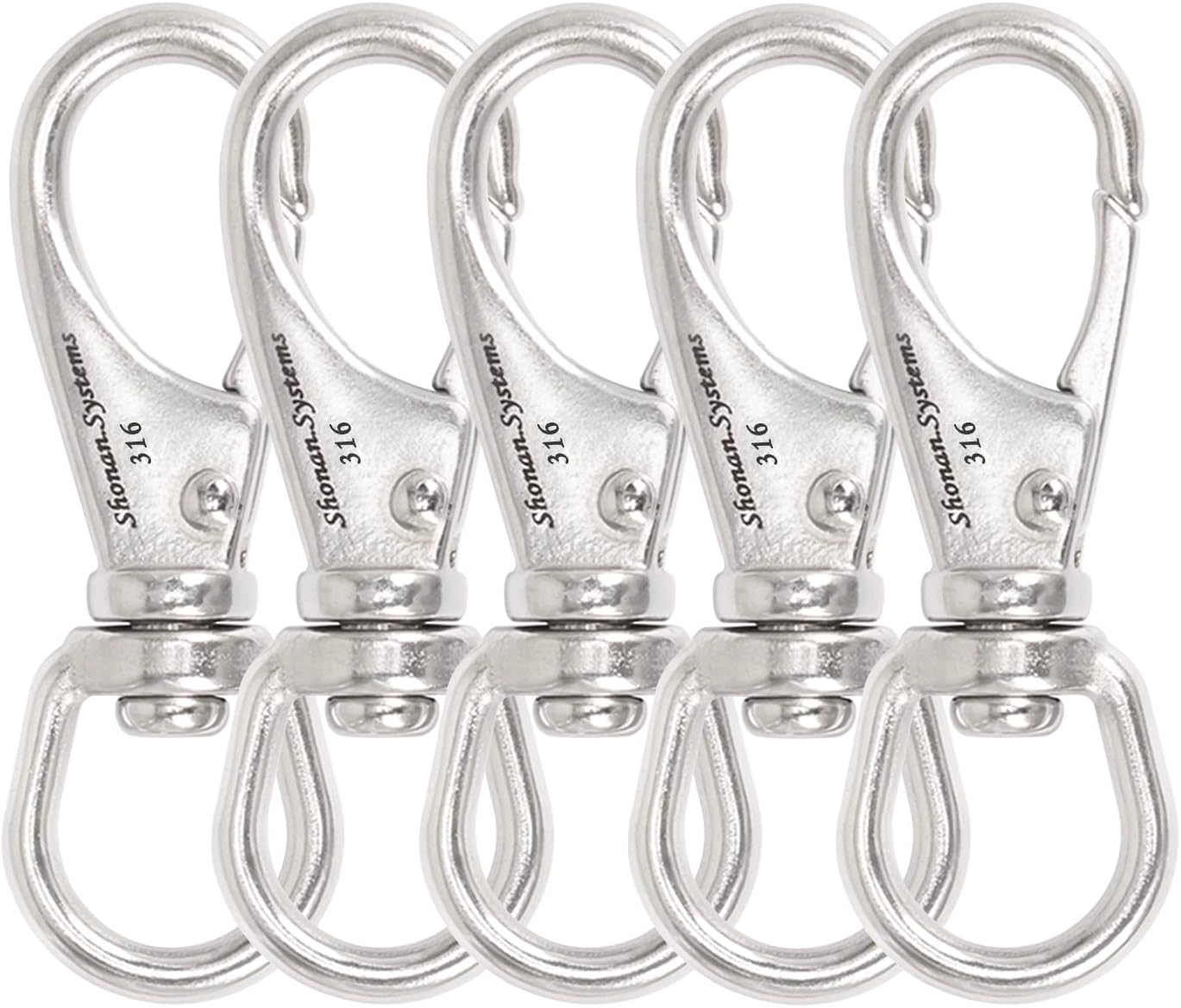 Amazon.com: SHONAN Large Stainless Steel Swivel Snap Hooks, 2 Pack 4.6 ...