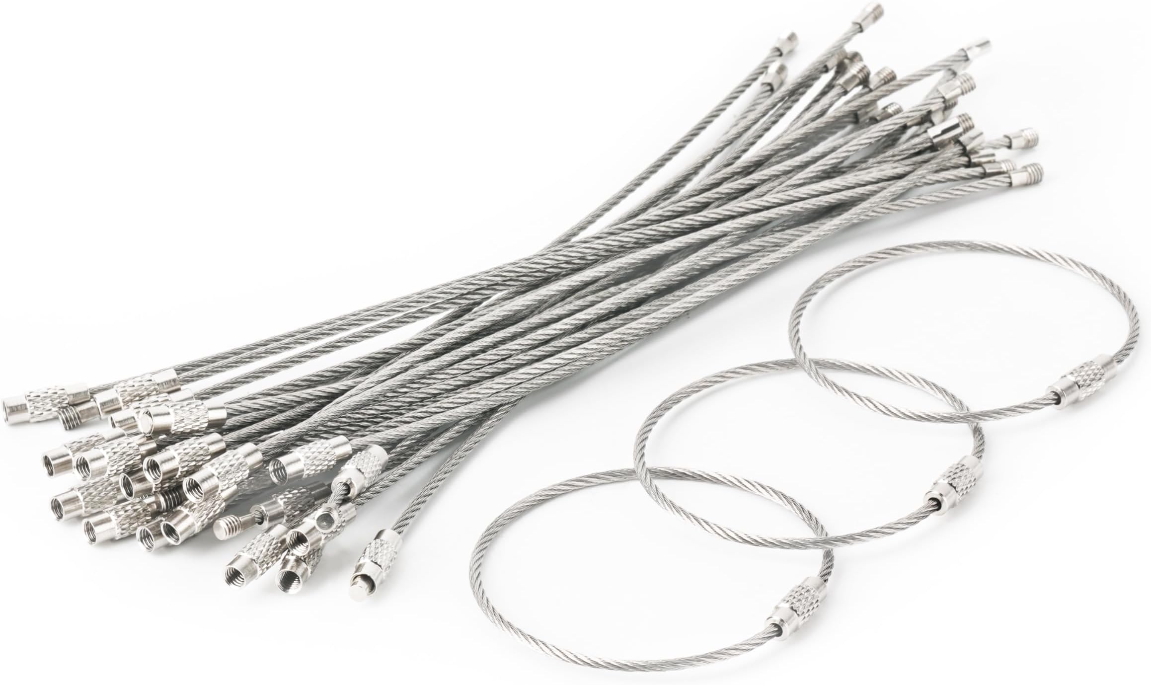 Amazon.com: Wisdompro Keychain, 100 Pack of 6.3 inches Stainless Steel ...