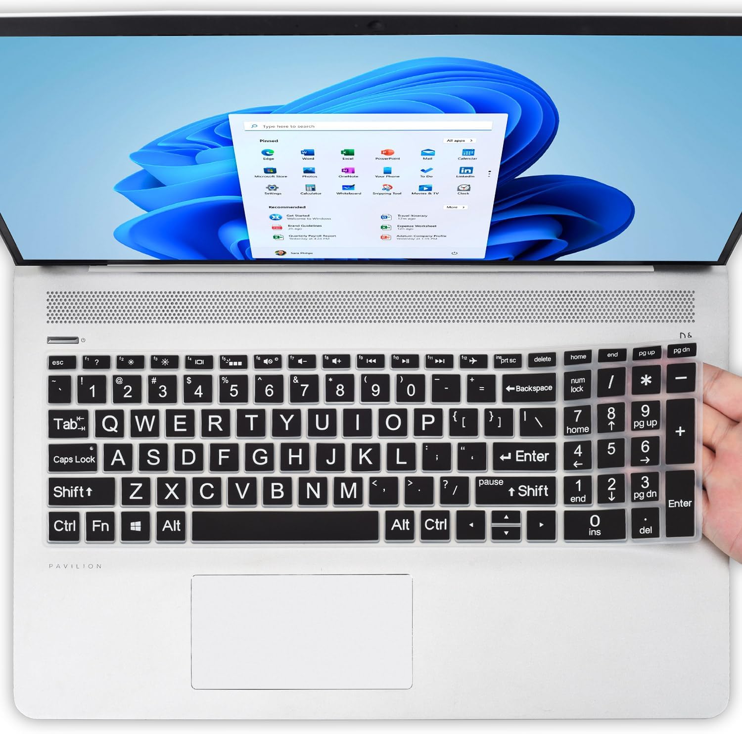 Keyboard Cover with Large Letters for 15.6 HP Laptop 15-dw 15-dy 15 ...