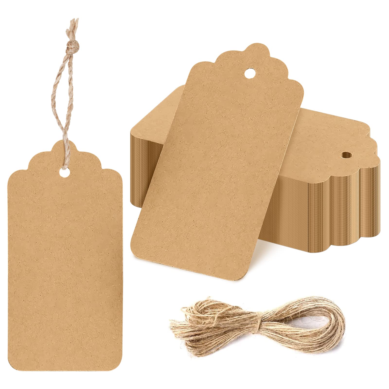 Blank Gift Tags with String, 100 Pcs Kraft Paper Gift Price Tags with ...