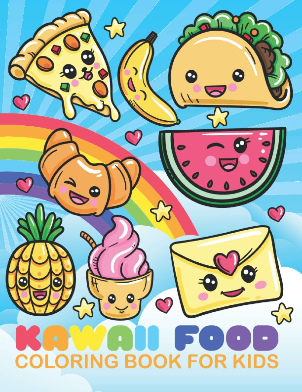 Buy Kawaii Food Coloring Book For Kids: Kawaii Drawing Food Book For ...