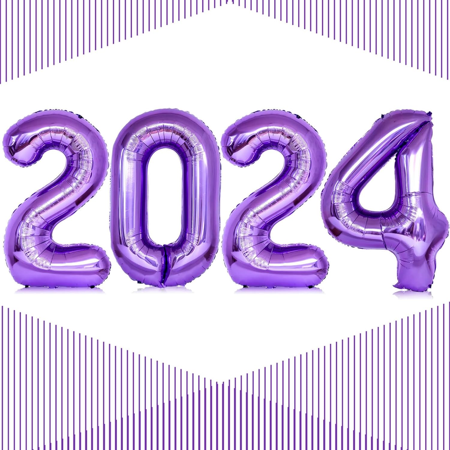 Amazon.com: Gaint 40 Inch Purple 2024 Number Balloons 2024 Purple ...