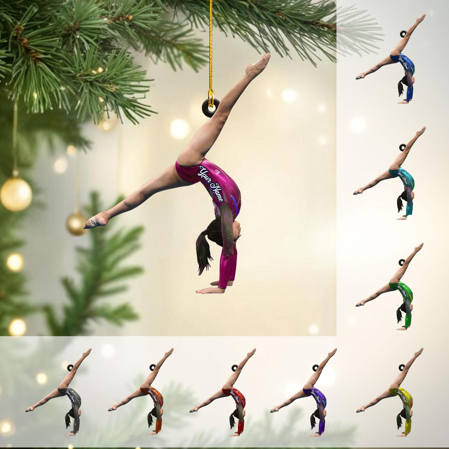 Amazon.com: Paniprints Personalized Name Gymnastics Ornament 2024 ...