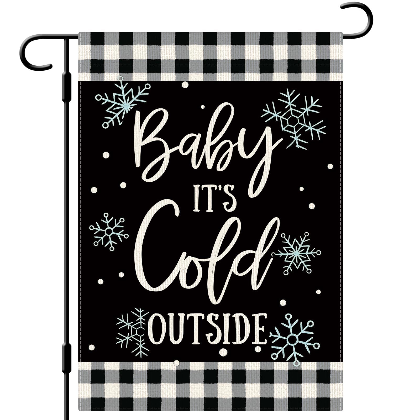 Amazon.com : DLZDN Baby It's Cold Outside Garden Flag Winter Snowflake ...