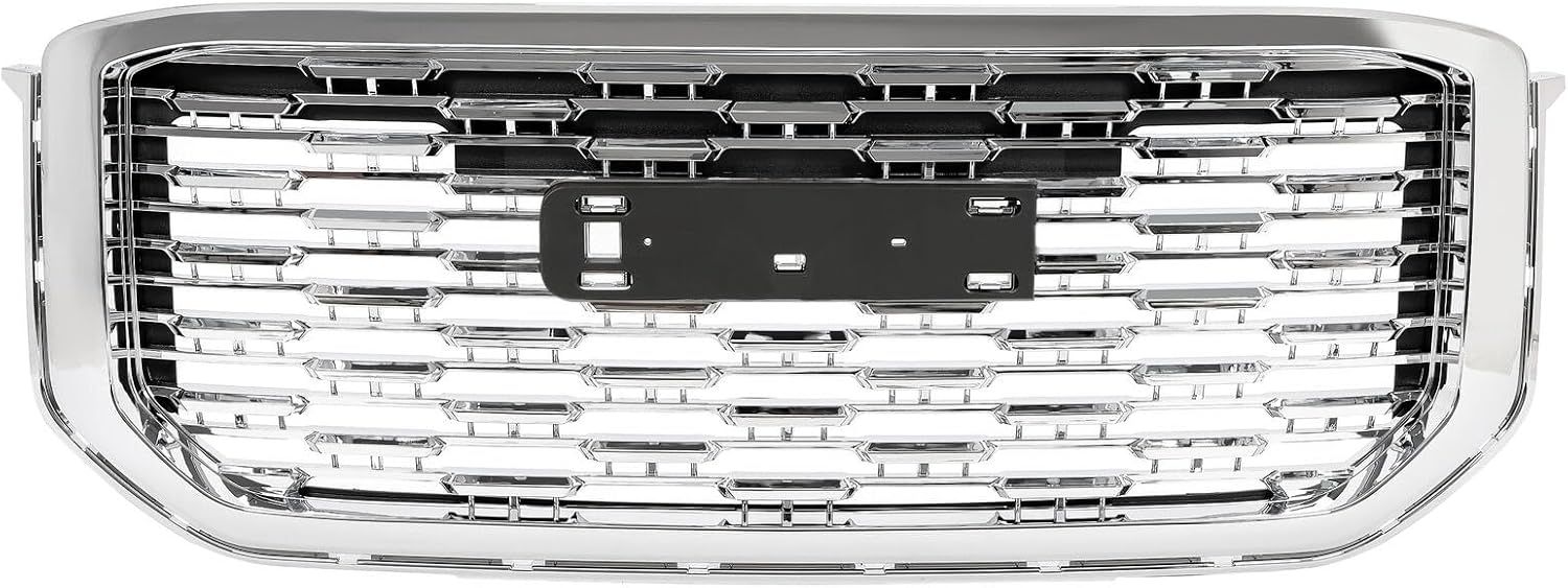 Front Bumper Grille Grill Denali Style Chrome Front Hood Mesh Grille ...