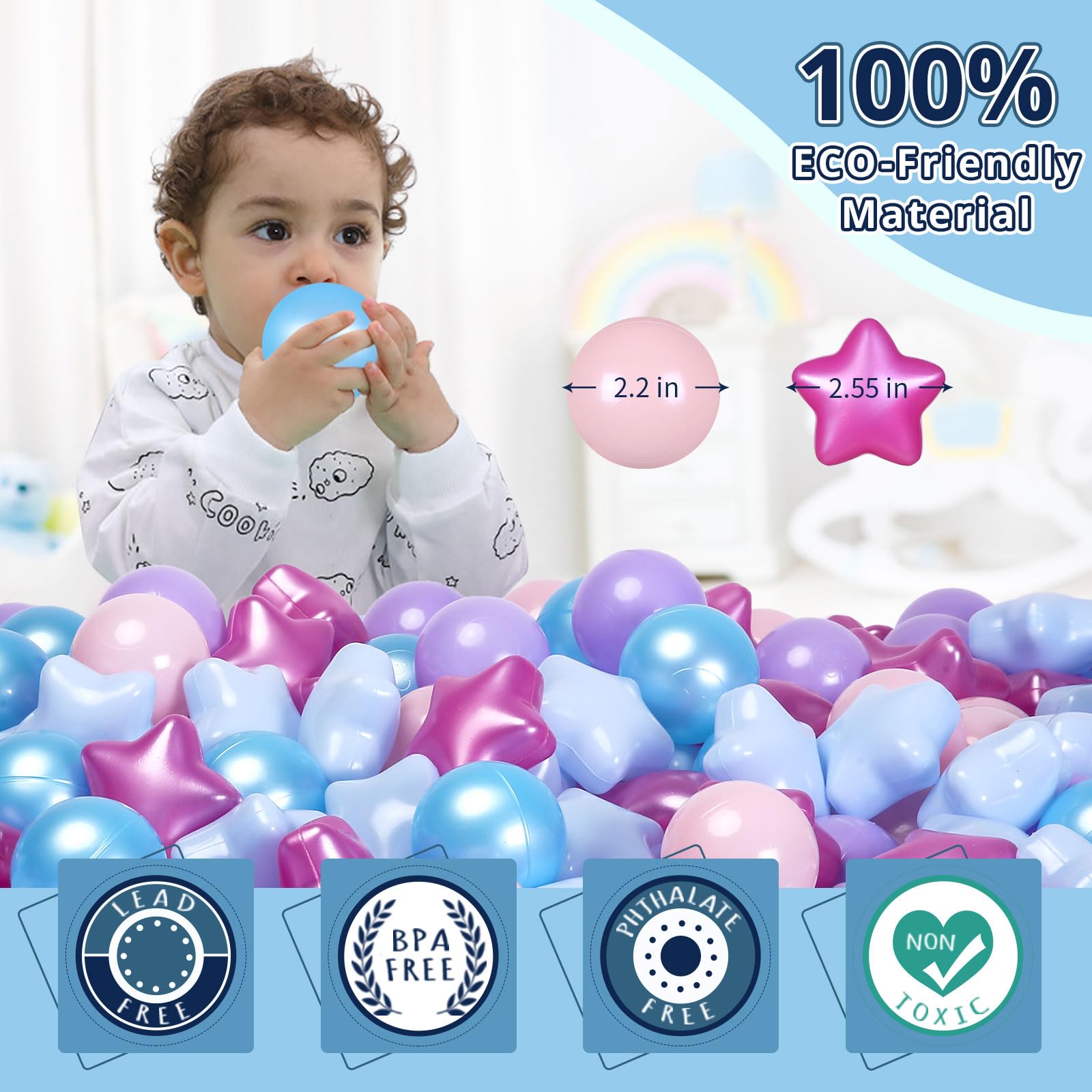 Snapklik.com : Star Ball Pit Balls For Toddlers - Phthalate Free BPA ...