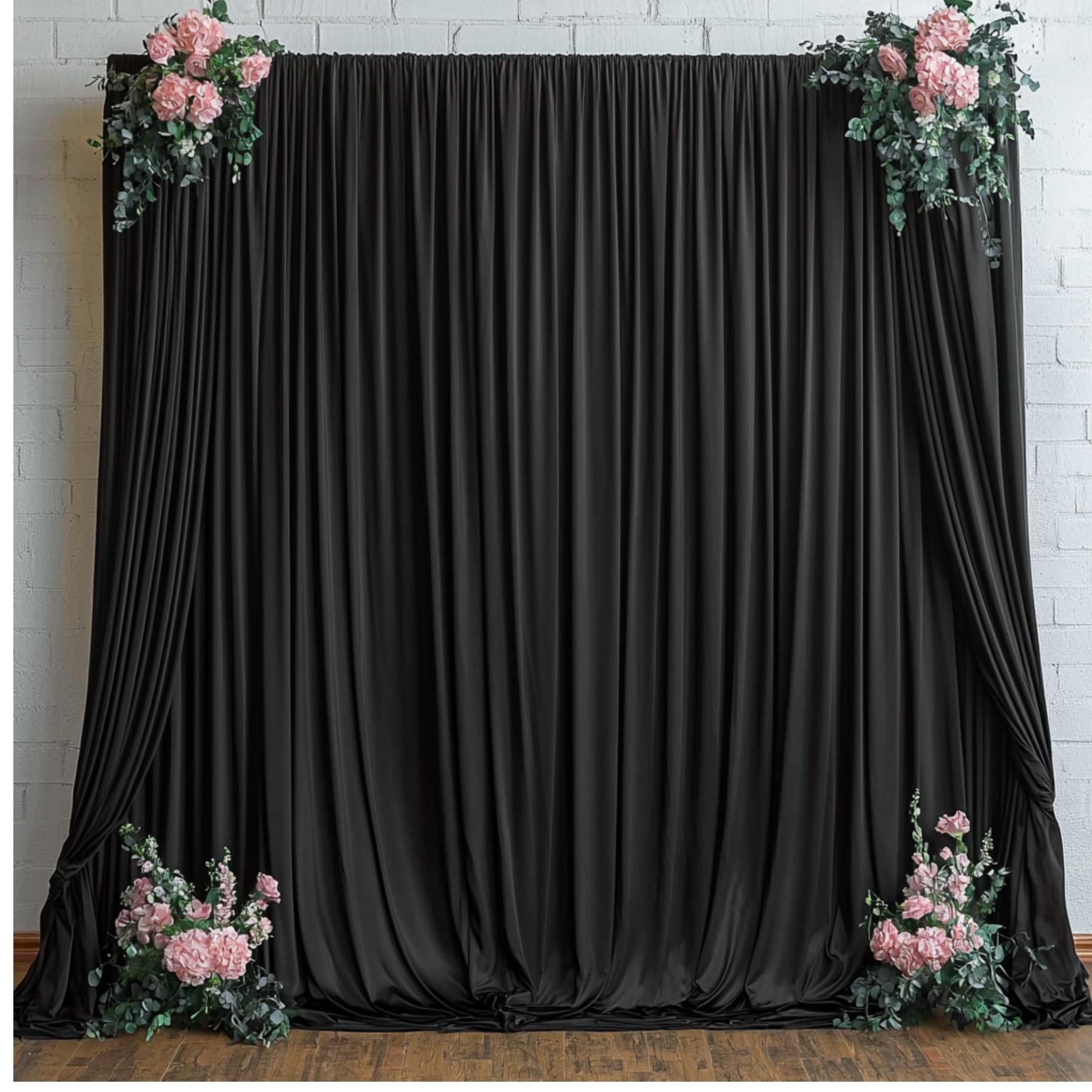 Amazon.com: 10ftx12ft Wrinkle Free Black Backdrop Curtain, 2 Panels ...
