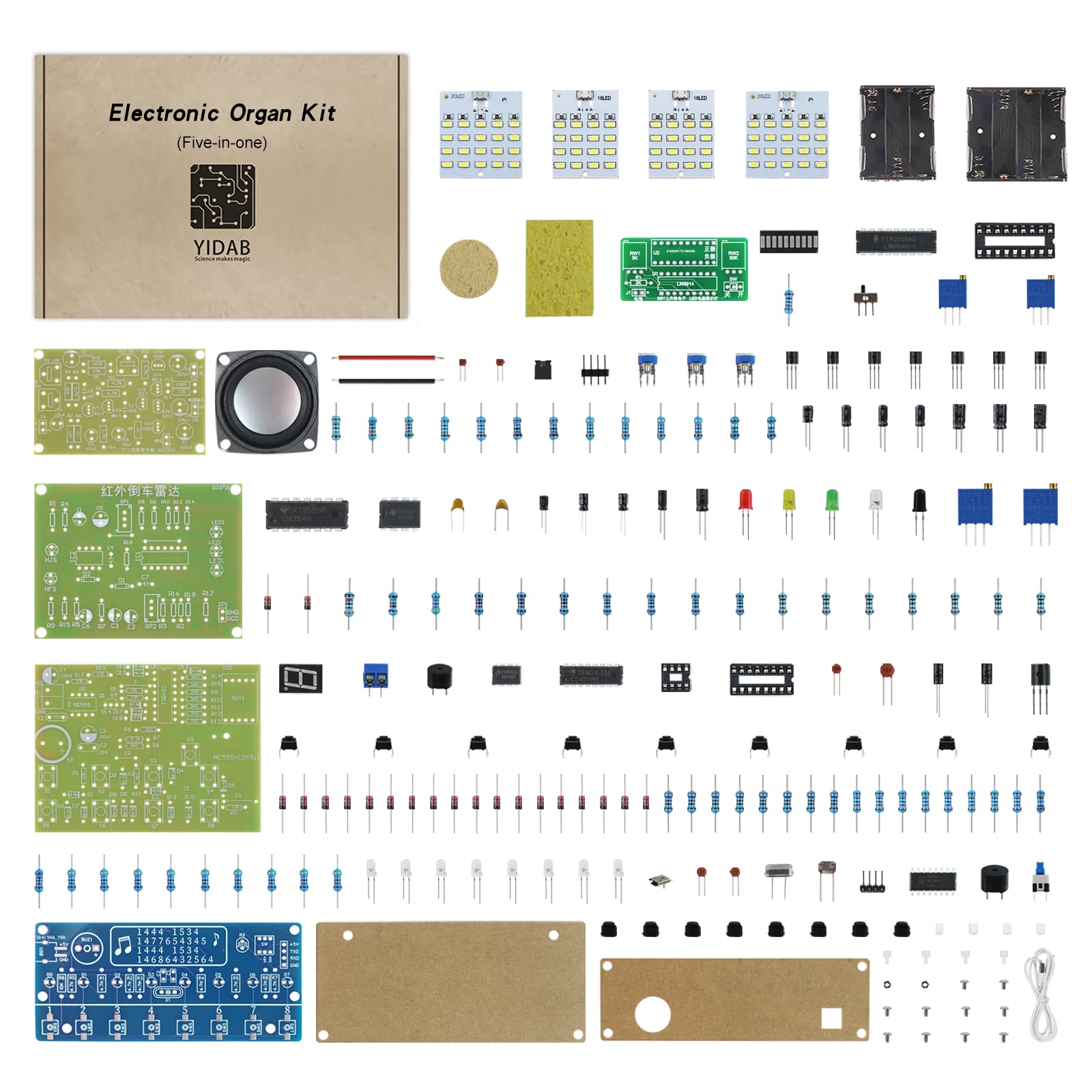 Snapklik.com : YIDAB Soldering Practice Kit 5in1 DIY Electronic Organ 8 ...