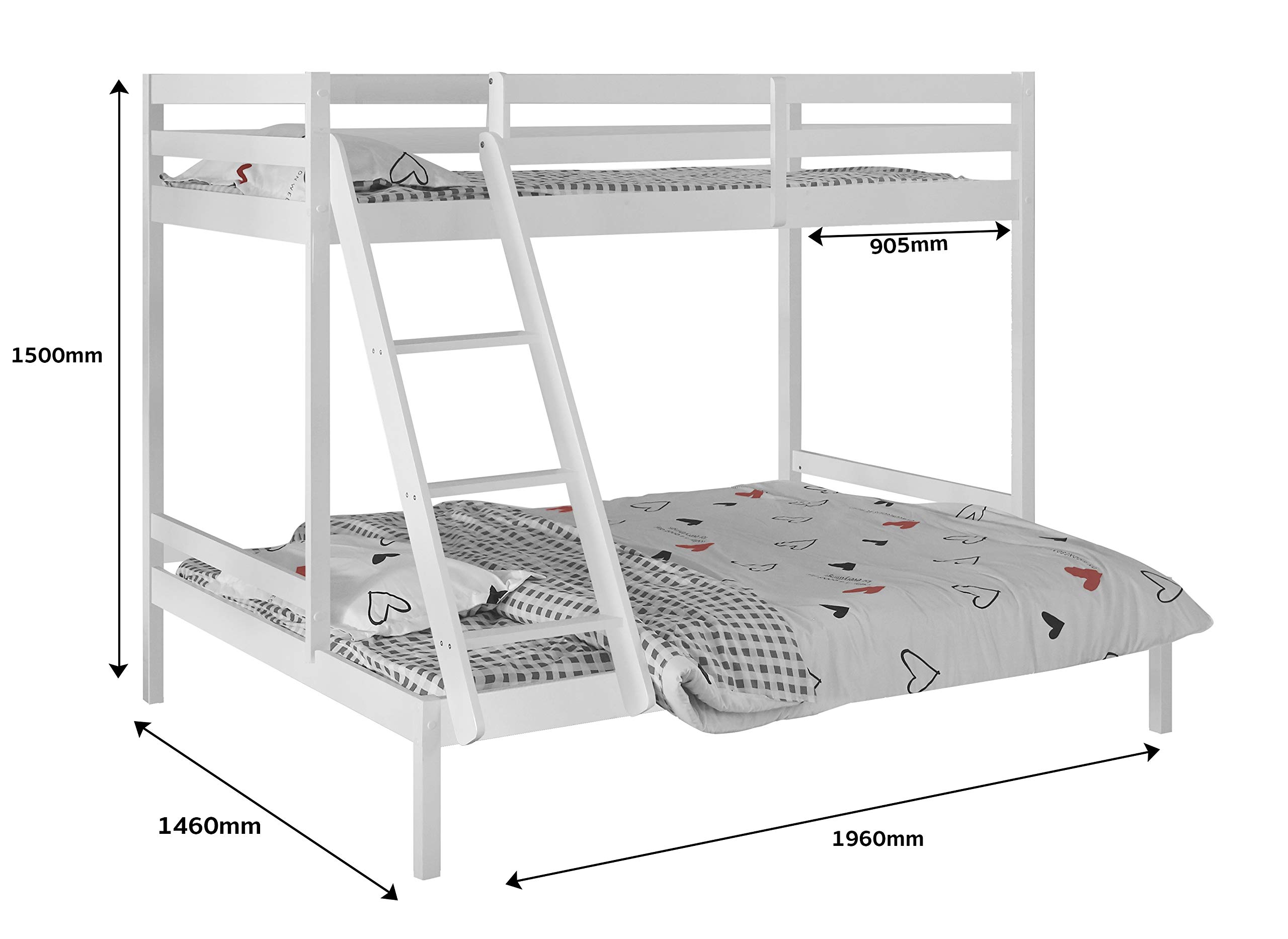 Buy Visco Therapy Kent Wooden Triple Bunk Bed With 3FT Top Bunk And buy-visco-therapy-kent-wooden-triple-bunk-bed-with-3ft-top-bunk-and
