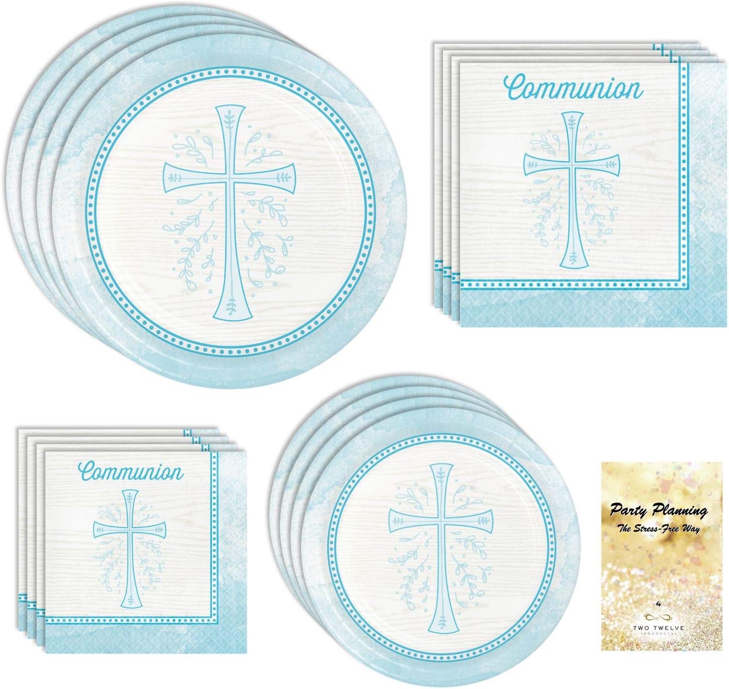 Amazon.com: First Holy Communion Party Supplies, Divinity Blue, 16 ...