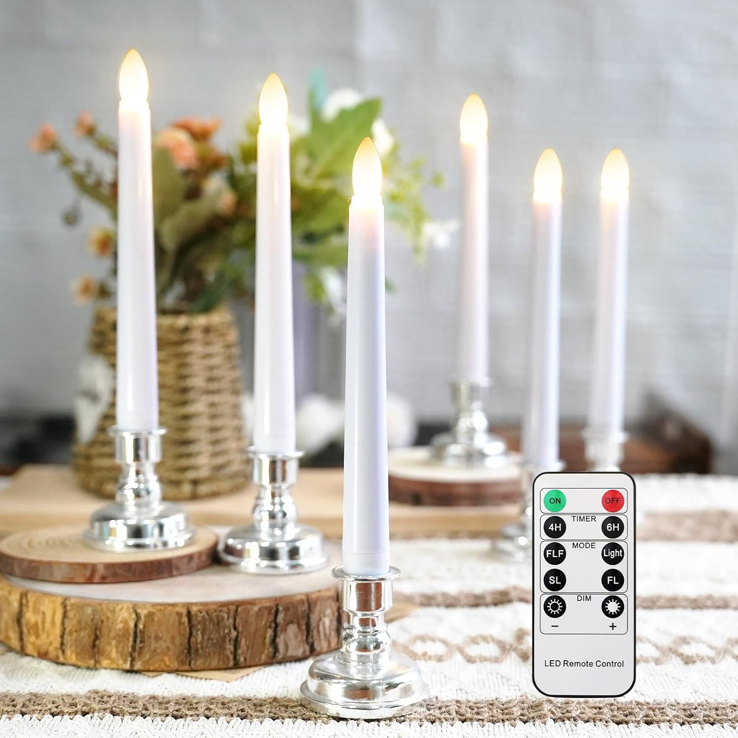 Amazon.com: FPOO 7.9'' Battery Operated Windows Candles with Remote ...