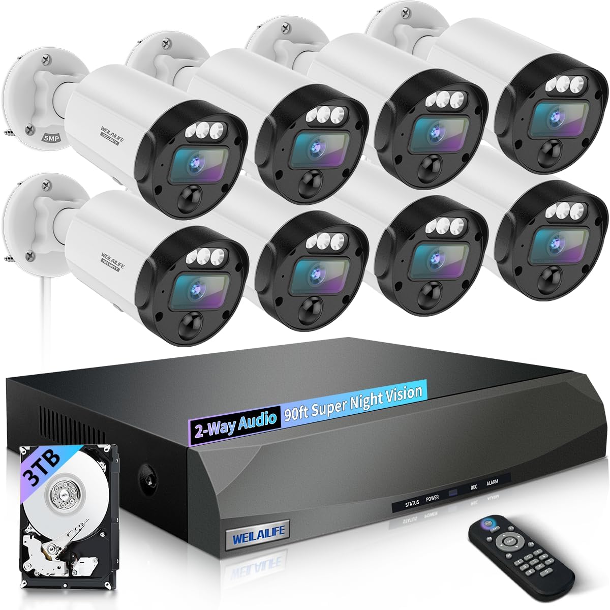 Amazon.com : 【130° Ultra Wide-Angle & 2-Way Audio】 Outdoor Wired ...