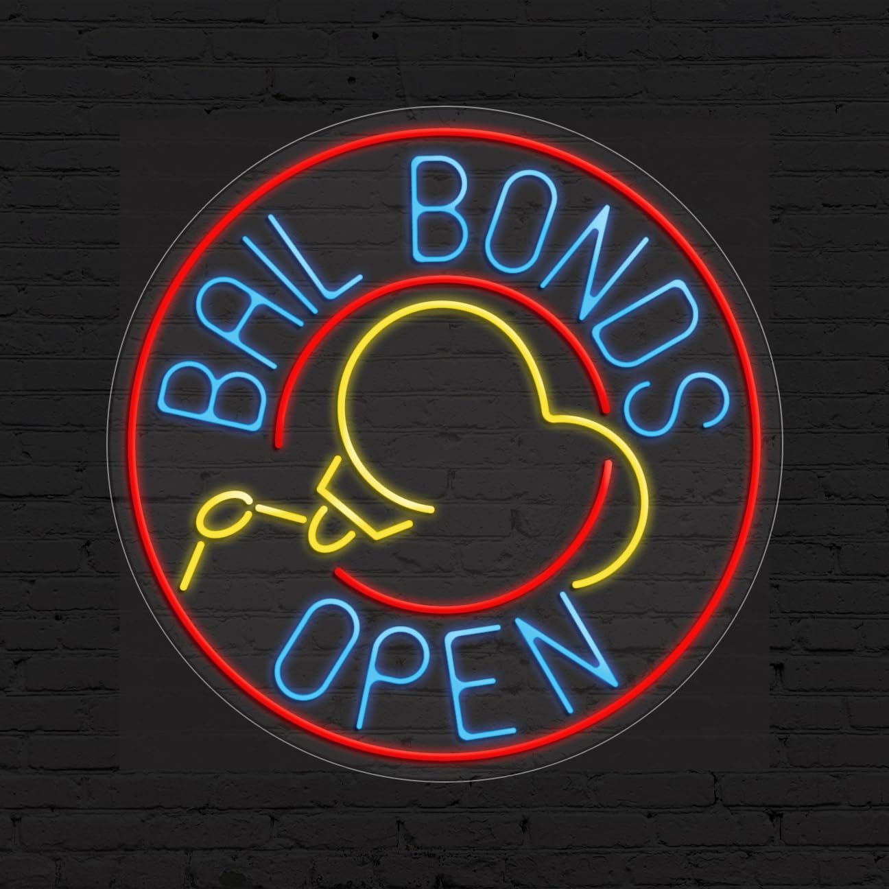 Amazon.com: LED Flex Neon Bail Bonds Sign for Business Displays ...