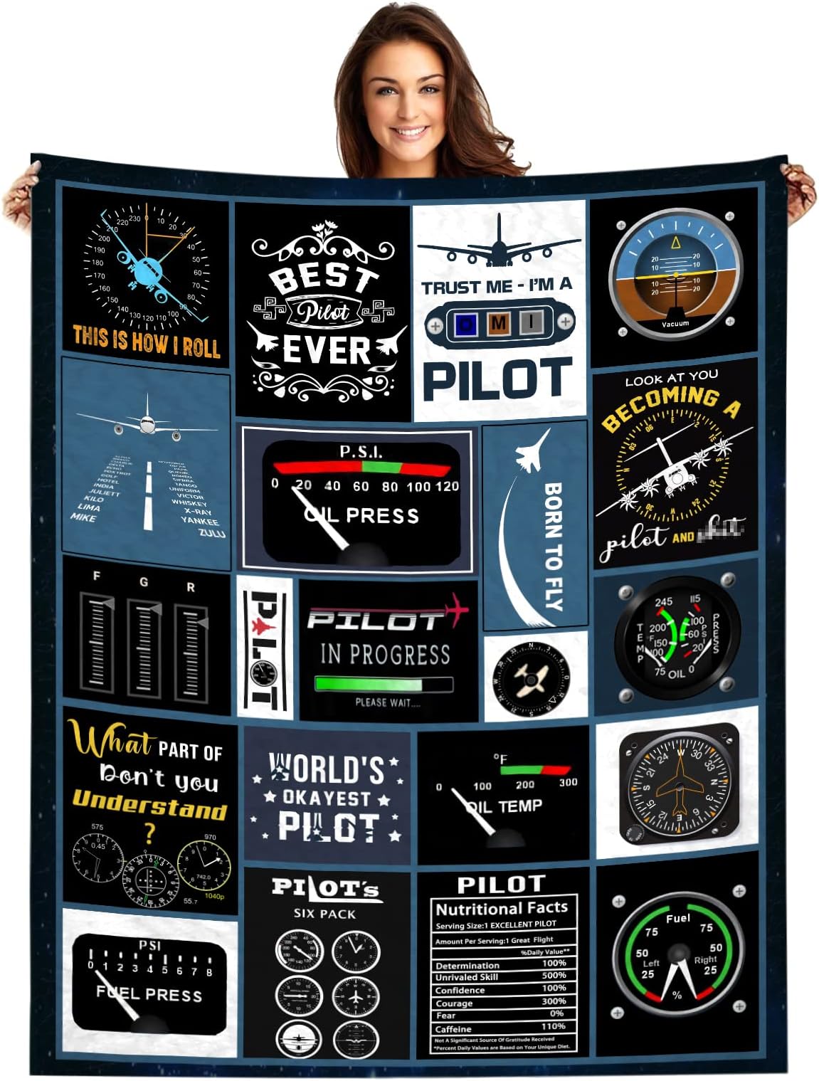 Amazon.com: peakman Pilot Gifts Blanket,Pilot Gifts Aviation Men,Pilot ...