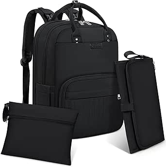 RAINSMORE Baby Changing Bag Backpack with Portable Changing Mat ...
