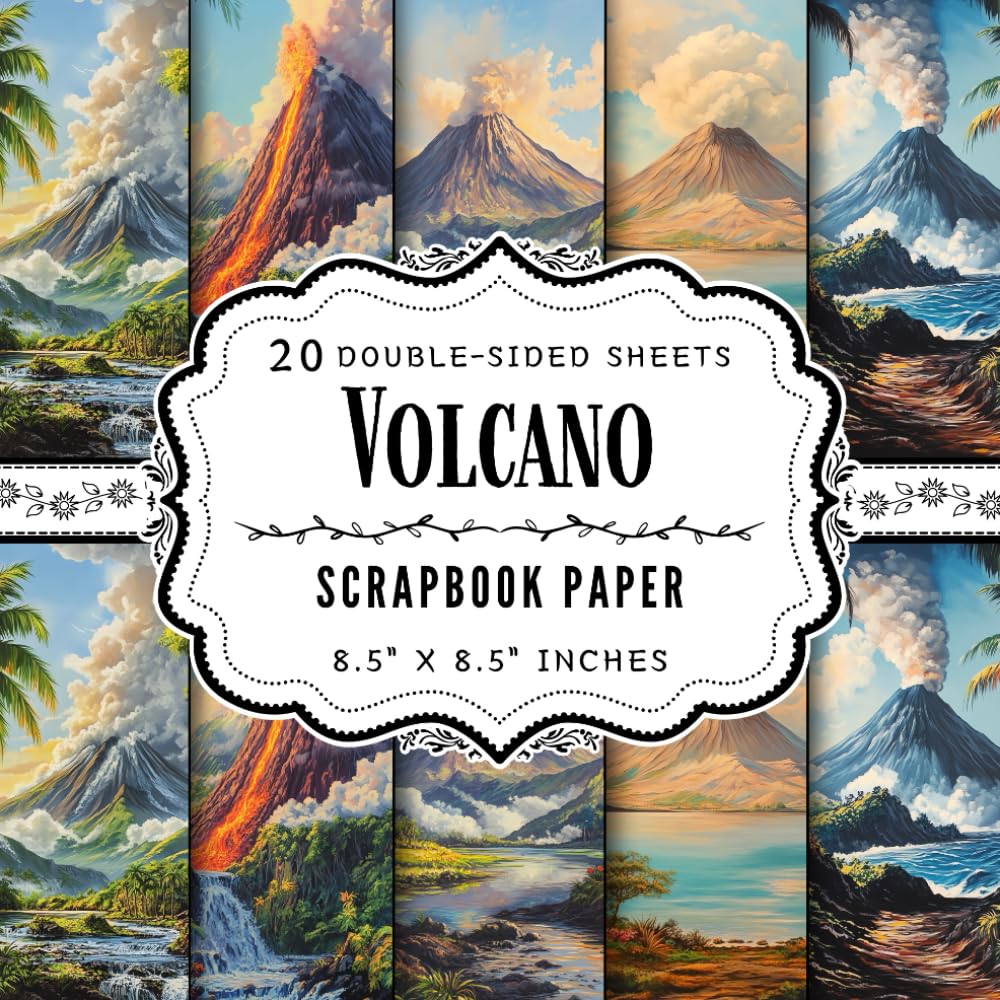 Volcano Scrapbook Paper: 20 Double Sided Craft Paper Sheets | 5 ...